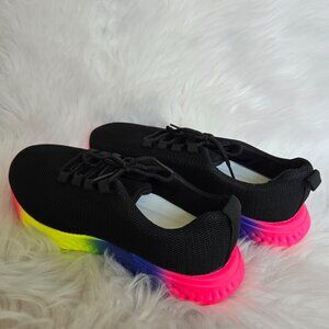 Shoes | Womens Black Multicolor Sneakers Lightweight Round Toe Size 8 ...